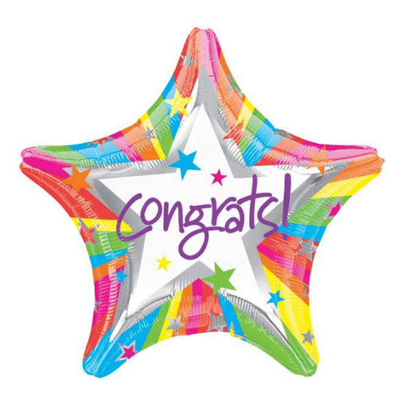 18-inch Rainbow Congrats Star – Balloon Van Gogh